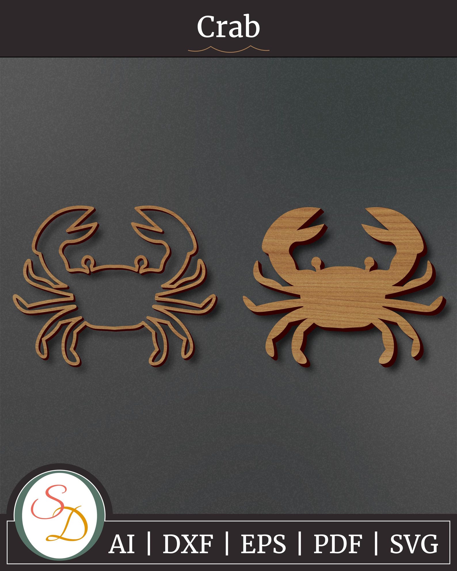 Crab Laser Cut File | Crab Engrave File | Crab SVG | Crab Animal SVG ...