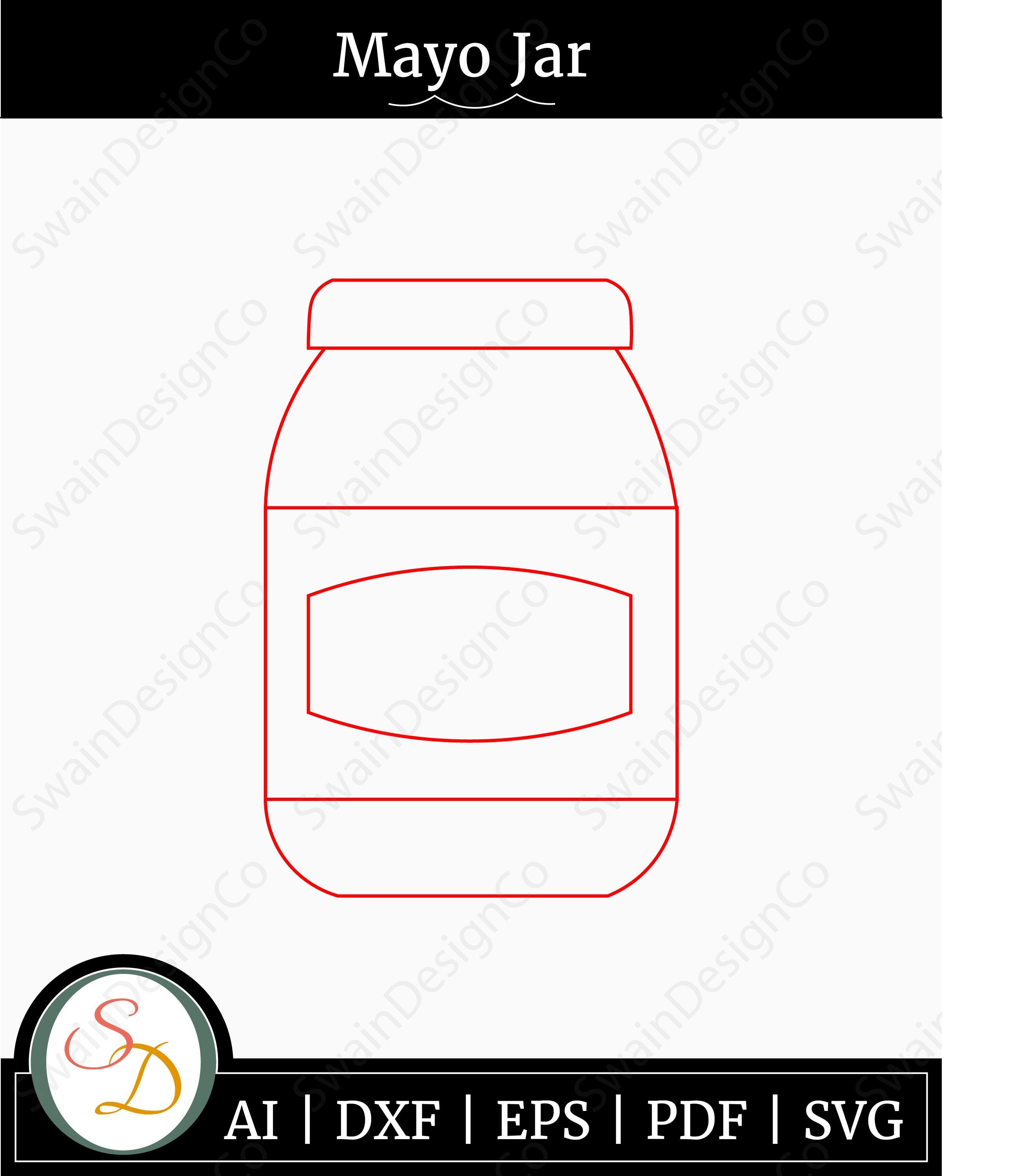 Mayo Jar Laser Cut File | Mayo Jar Engrave File | Mayo Jar SVG | Mayo ...