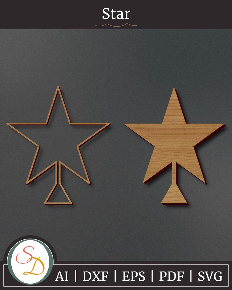 Star Laser Cut File | Star Engrave File | Star SVG | Star Xmas SVG ...