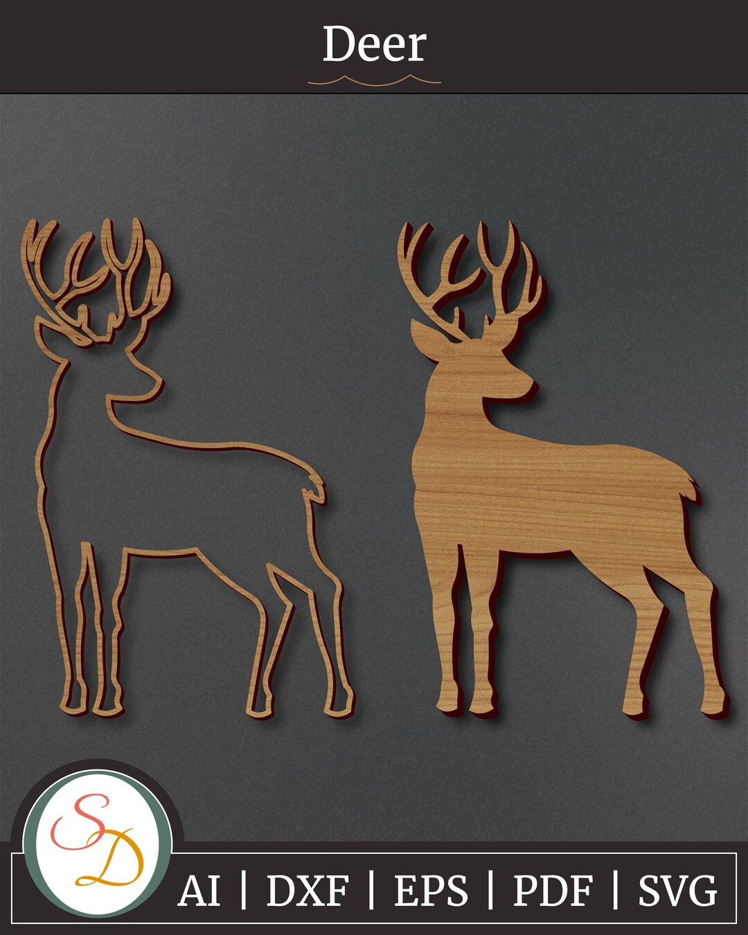 Deer Laser Cut File | Deer Engrave File | Deer SVG | Deer Animal SVG ...