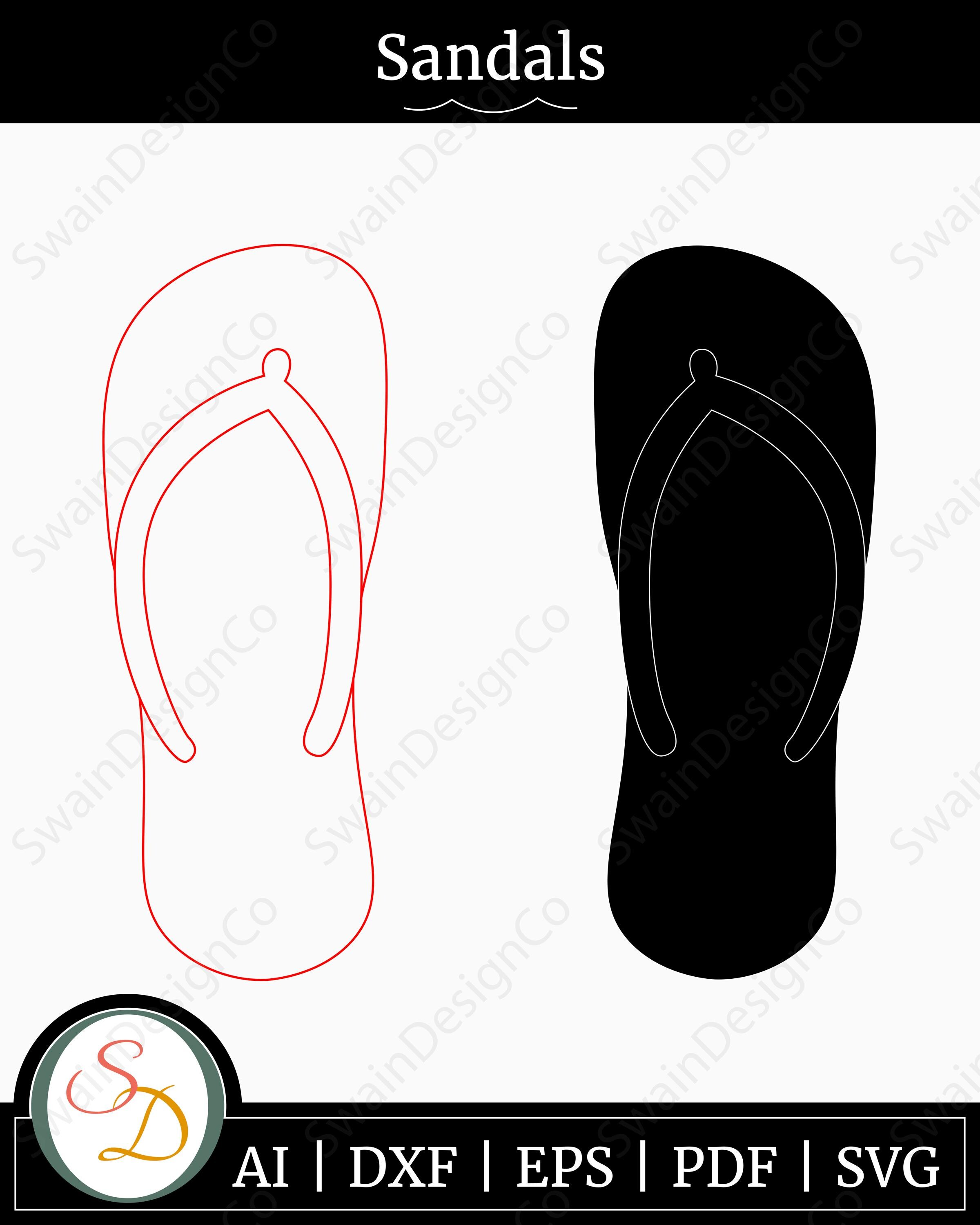 Sandals Laser Cut File | Sandals Engrave File | Sandals SVG | Sandals ...