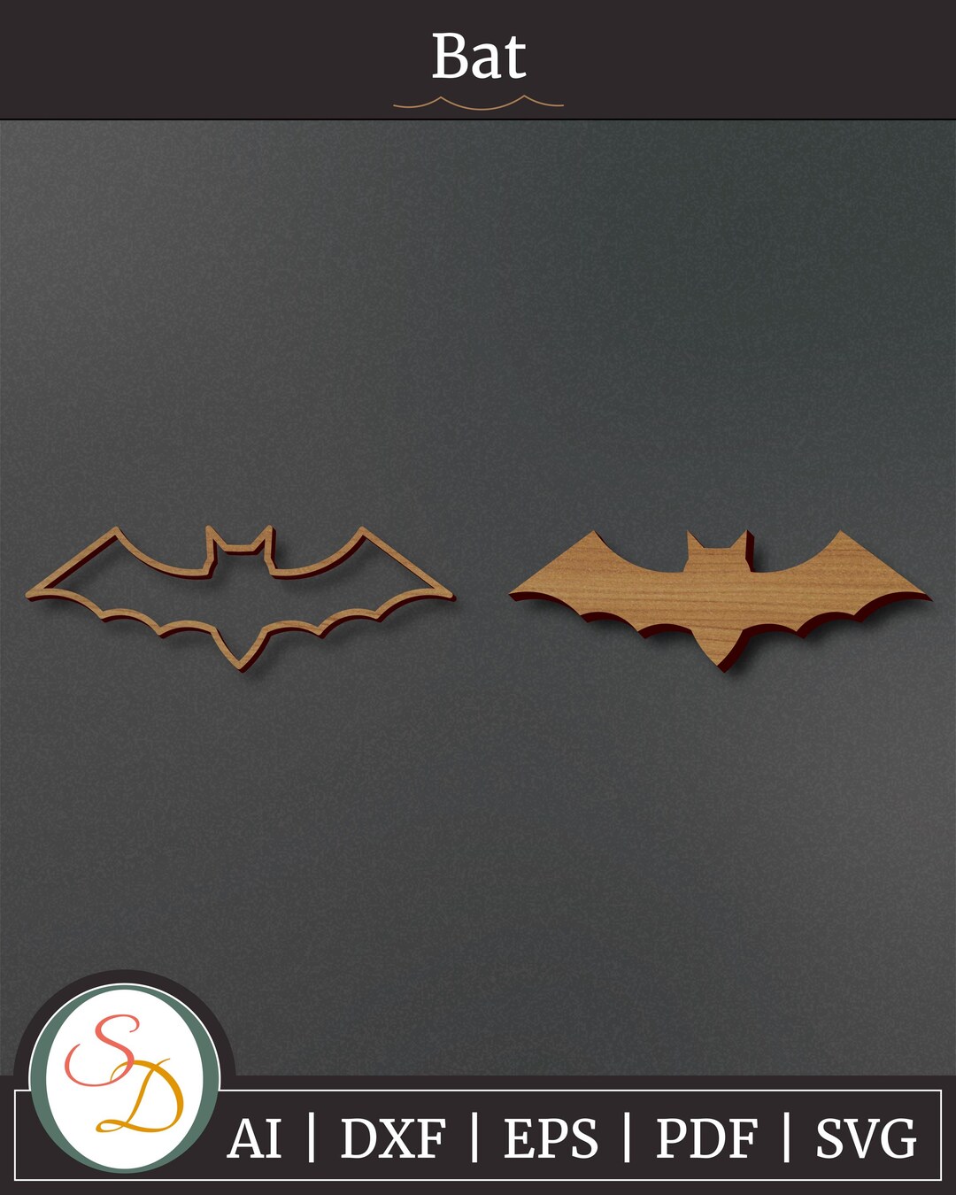 Bat Laser Cut File | Bat Engrave File | Bat SVG | Bat Animal SVG | Bat ...