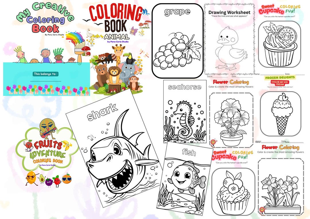 200 Printable Coloring Pages for Kids, Toddlers, Preschoolers, Coloring ...
