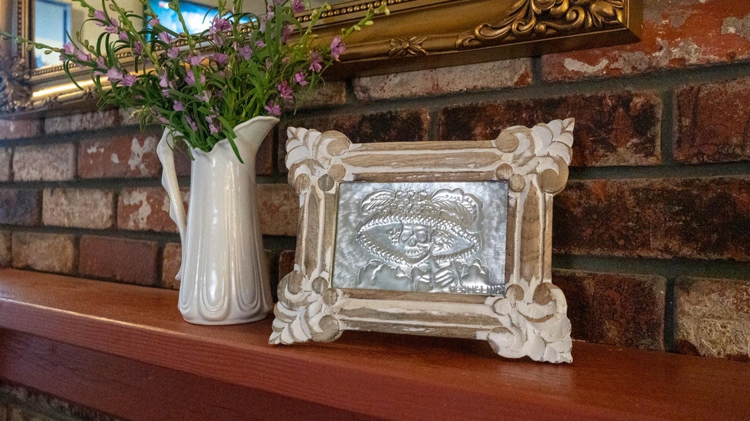 Mexican Catrina Repujado in Wooden Picture Frame - Etsy