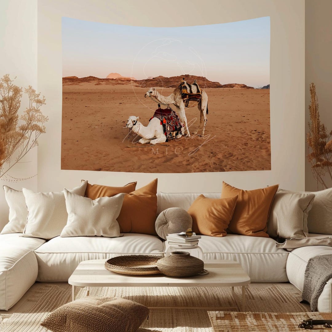 Desert Camels Wall Tapestry, Boho Home Decor, Beach Wall Art, Nature ...
