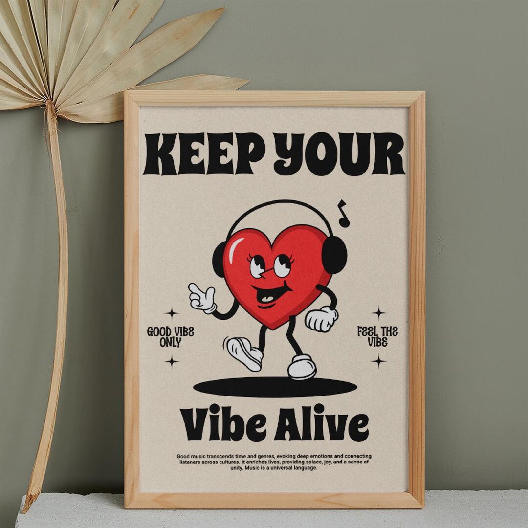 Trendy Poster, Retro Wall Art Poster, Groovy Wall Art Poster, Music ...