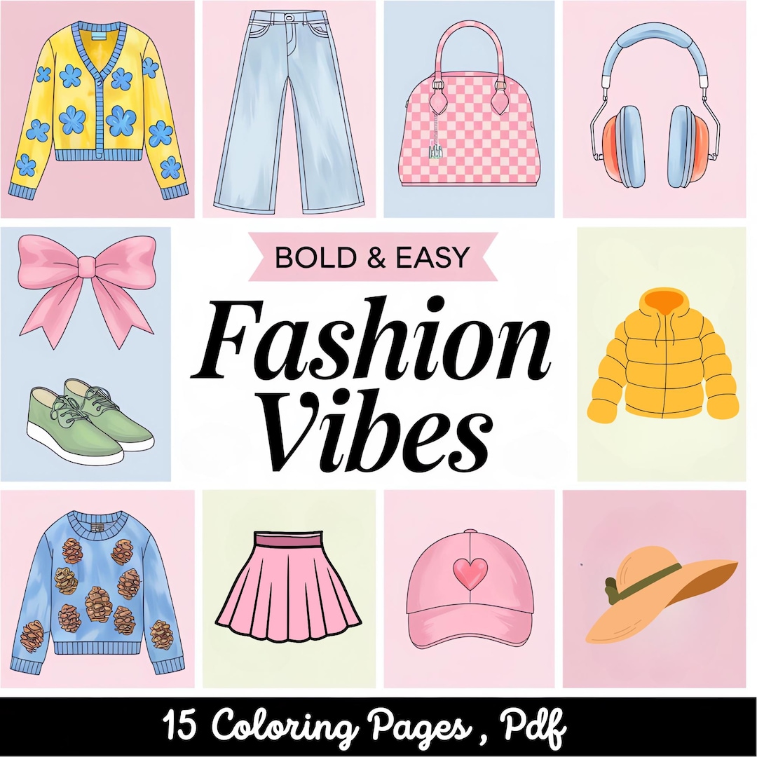 Fashion Coloring Pages | Bold & Easy Fashion Vibes Coloring Book ...