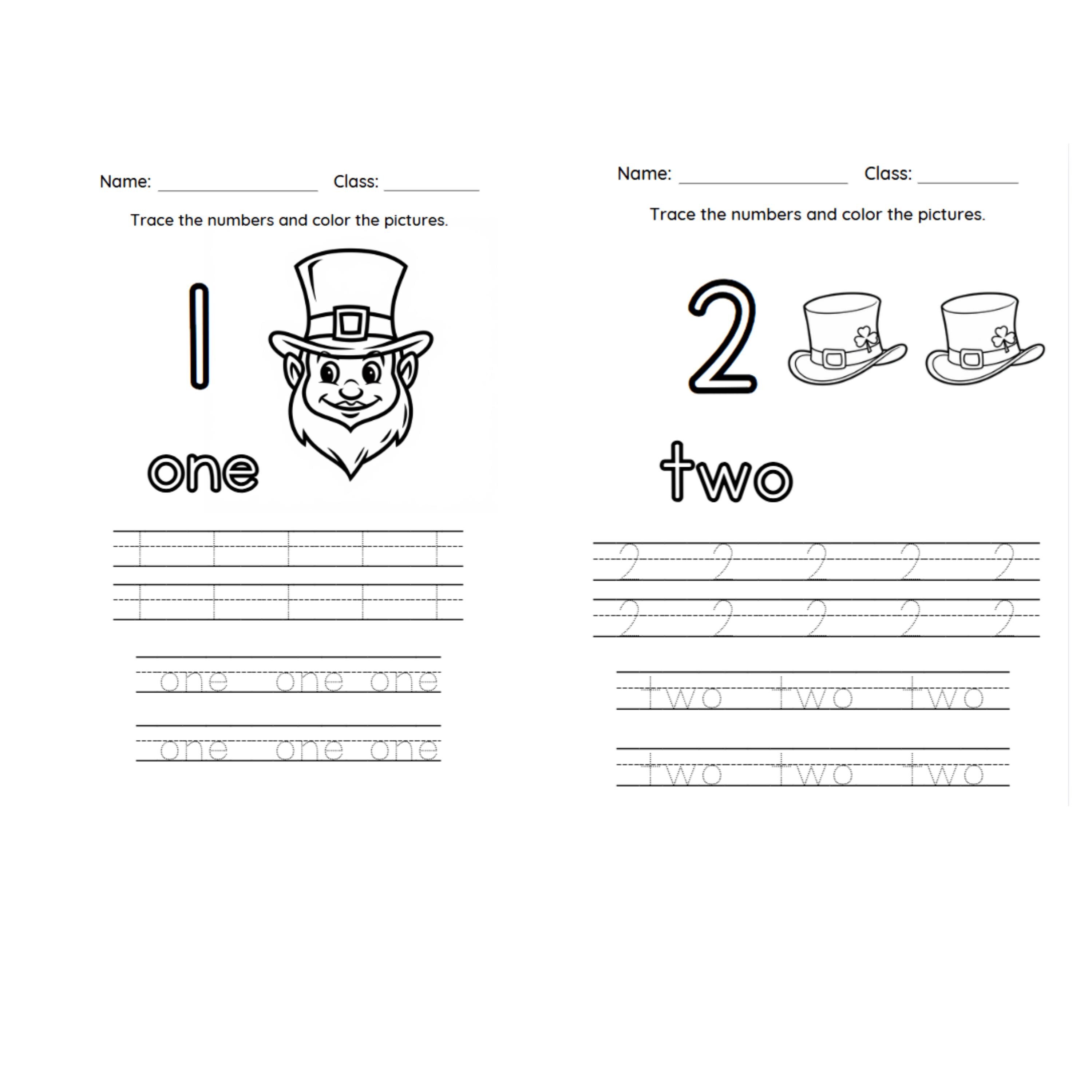 1-10 Number Tracing, Preschool Worksheet Printable, Handwriting ...