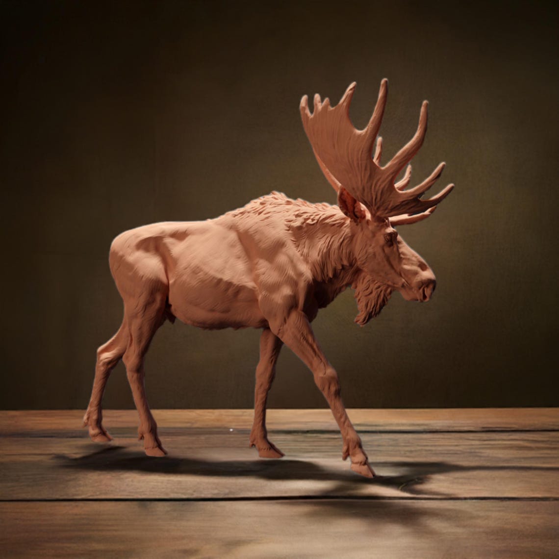 Paintable Moose Figurine 1/24 Scale for Painting and Artistic ...