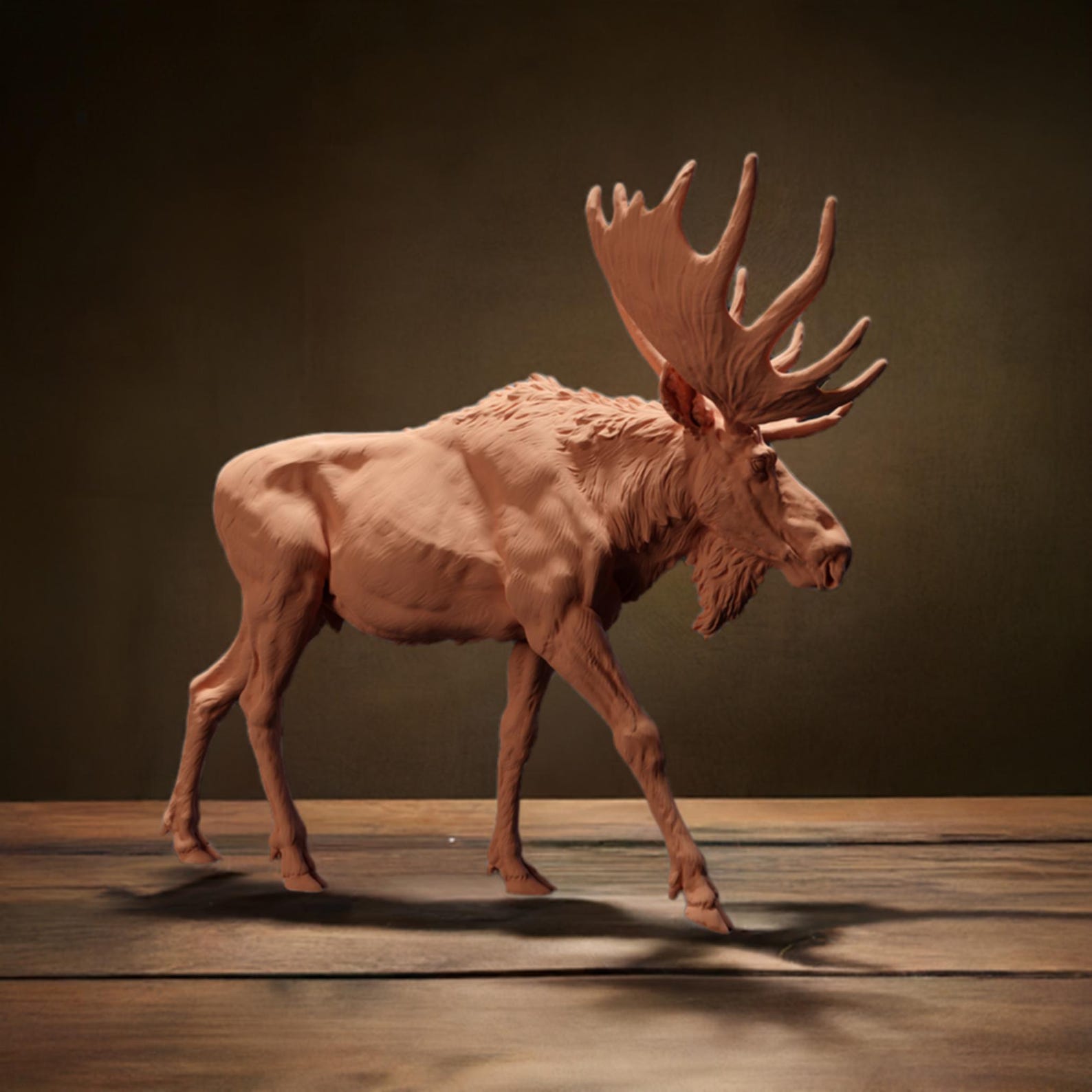 Paintable Moose Figurine 1/24 Scale for Painting and Artistic ...