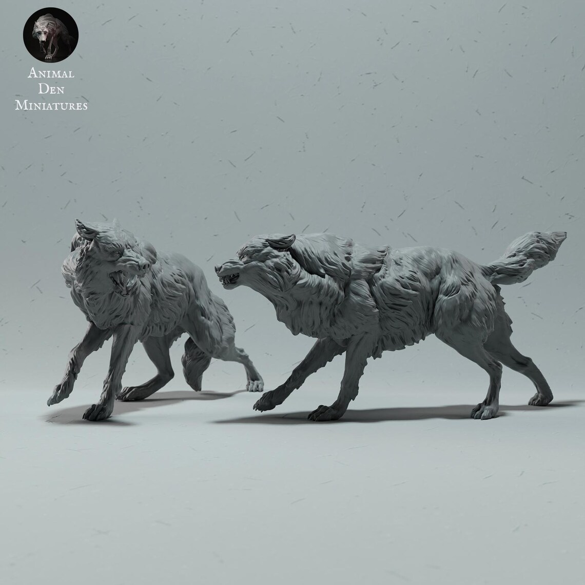 Stunning Resin Figurines of Two Snow Wolves Fighting, 1/32 Scale ...