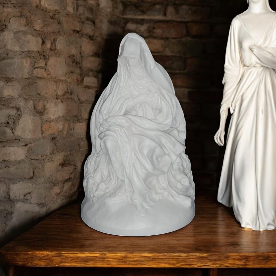 Seated Virgin Mary, Mater Dolorosa Replica - 10 Cm, Miniature Resin ...