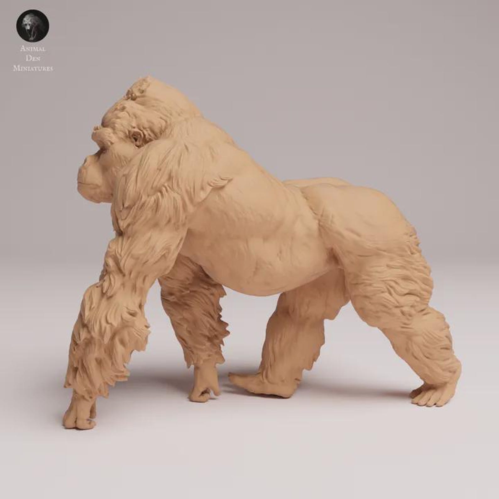 Realistic Walking Gorilla Figurine 1/24 Scale for Modeling and Painting ...