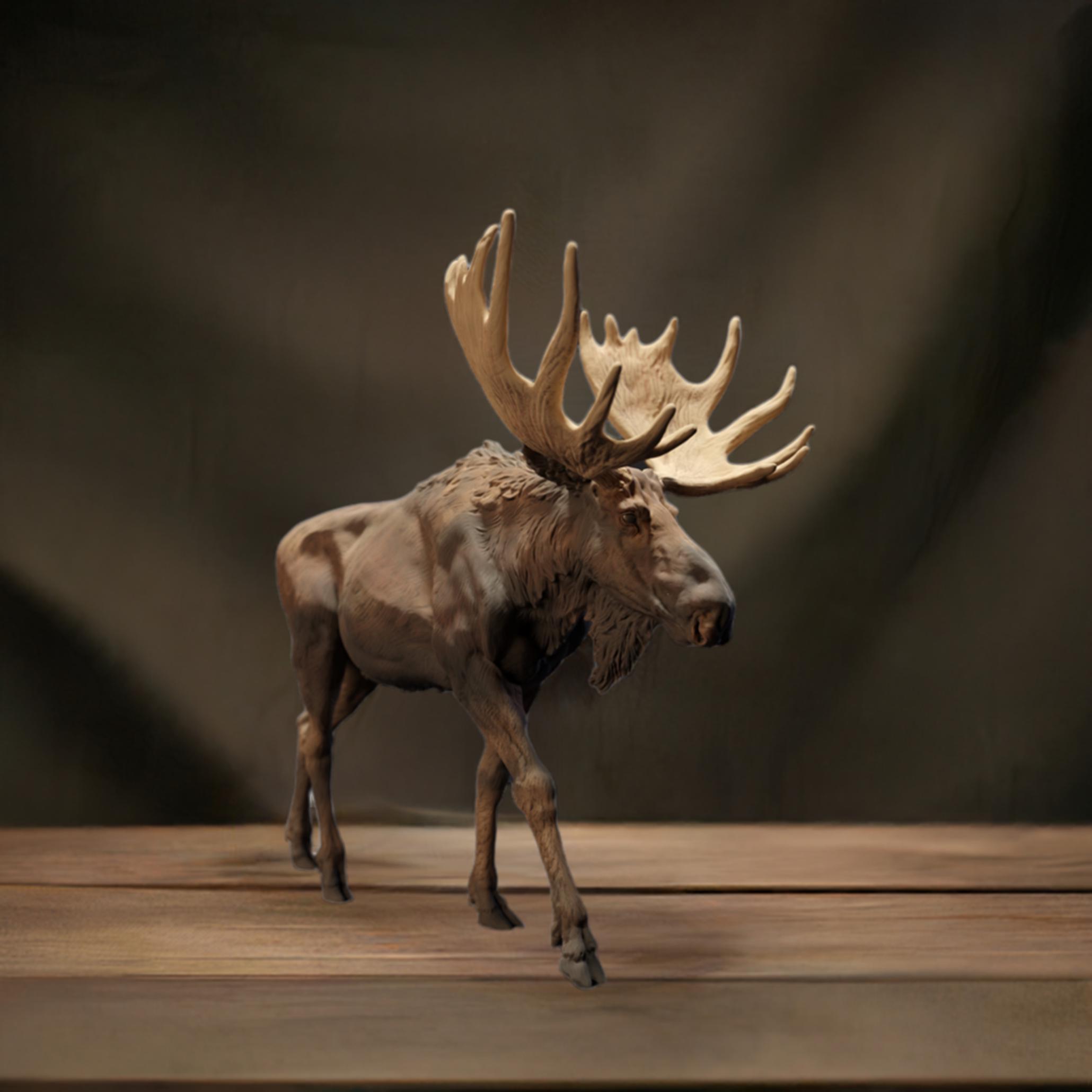 Paintable Moose Figurine 1/24 Scale for Painting and Artistic ...