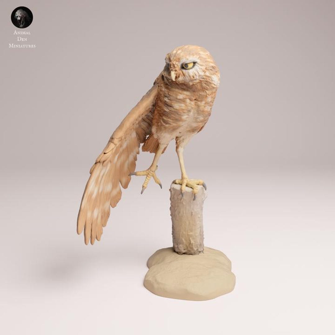 Stretching Owl Figurine 1/6 Scale – 3D Resin Kit to Paint – Tree Trunk ...