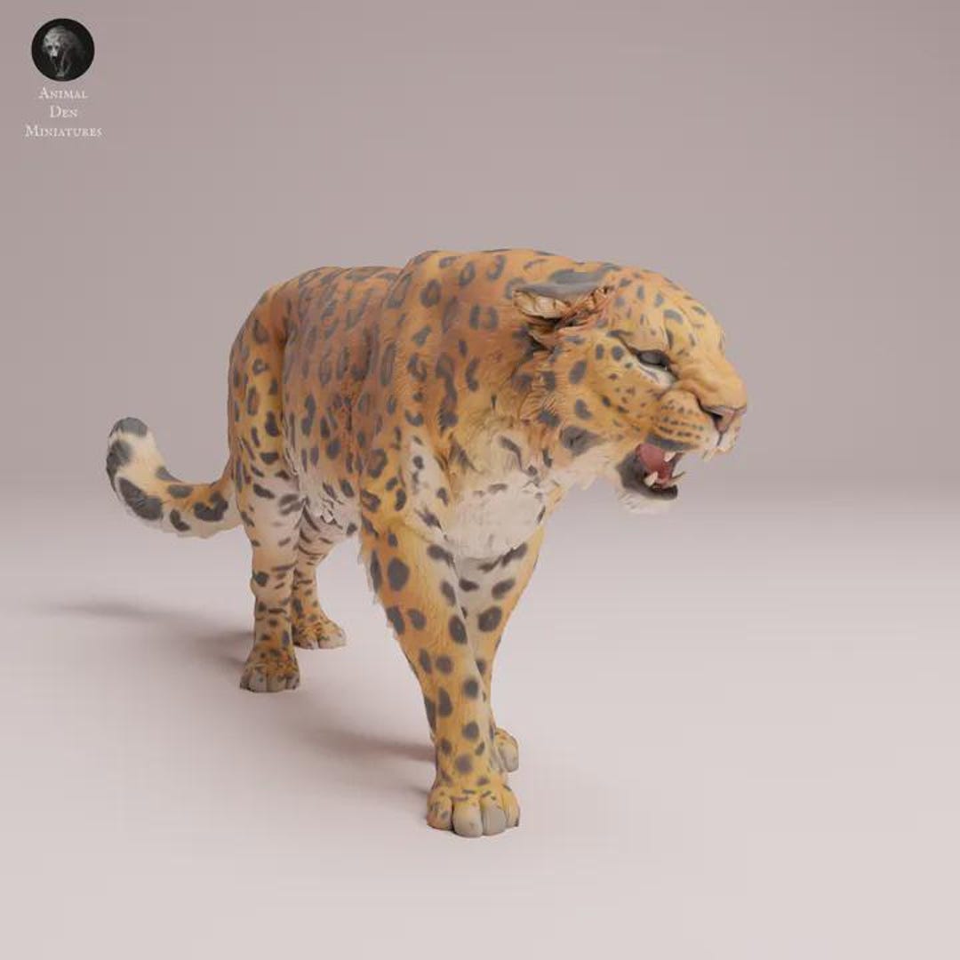 Unpainted Hunting Leopard Figurine Scale 1/24 for Modeling and ...