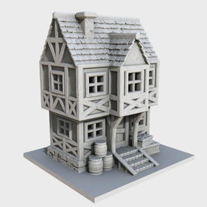 Detailed Medieval House for Dioramas and Modeling, Scale 28mm, 20mm ...
