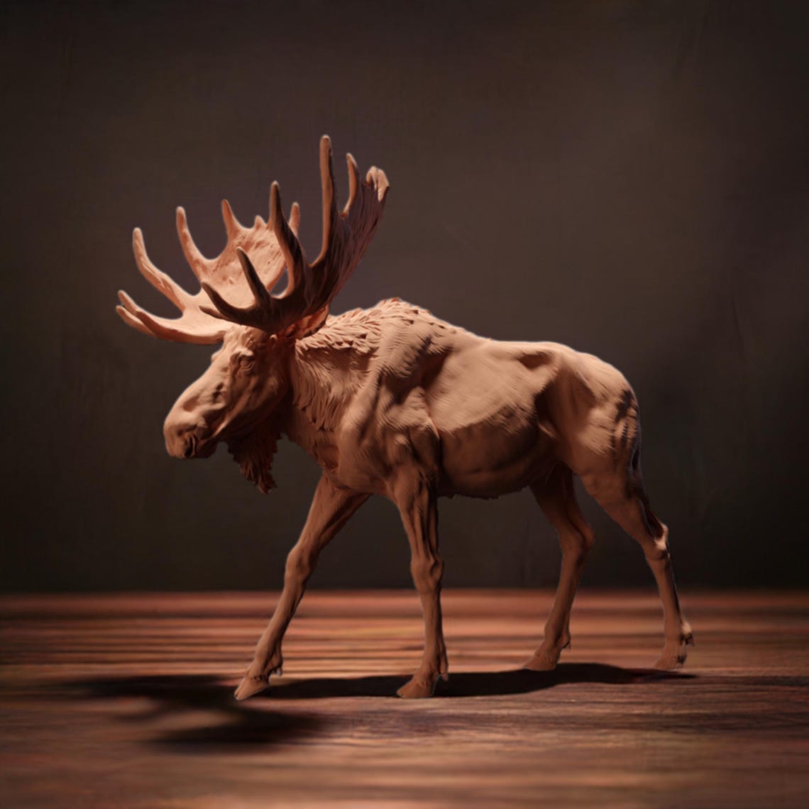Paintable Moose Figurine 1/24 Scale for Painting and Artistic ...