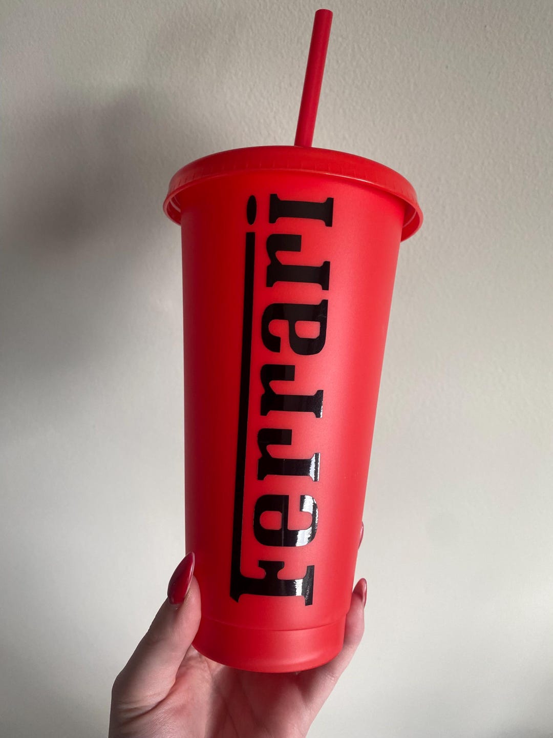 Ferrari F1 Cold Cup With Lid and Straw Plastic Tumbler F1 Racing Cold ...