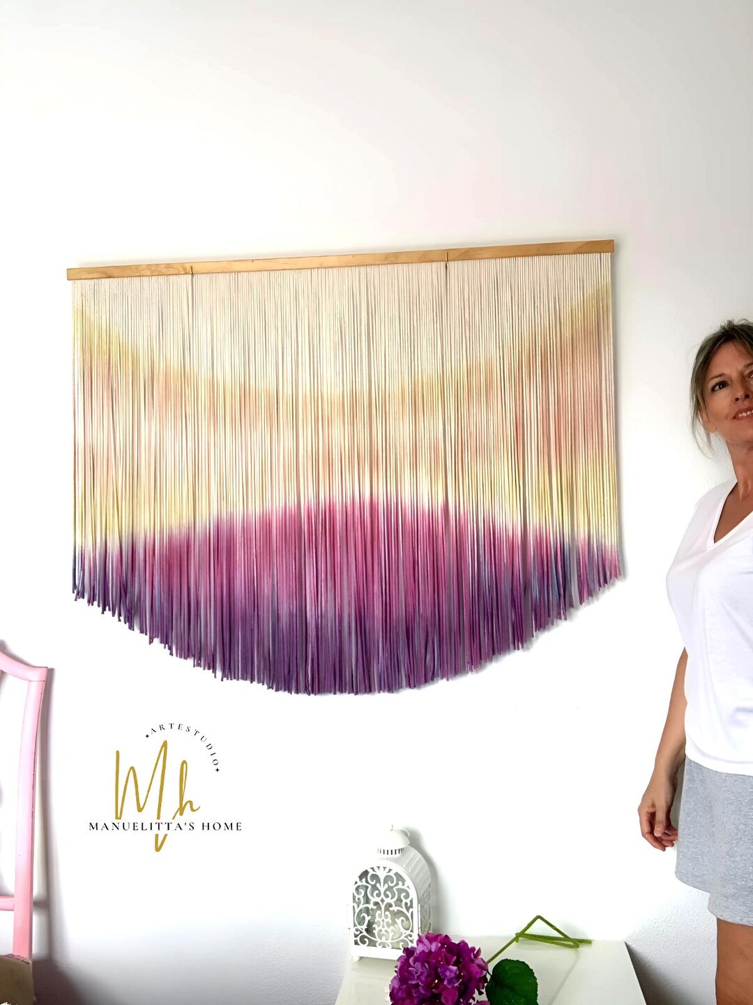 Macrame Wall Hanging Ball Art, Handmade Bohemian Decor, Giant Wall ...