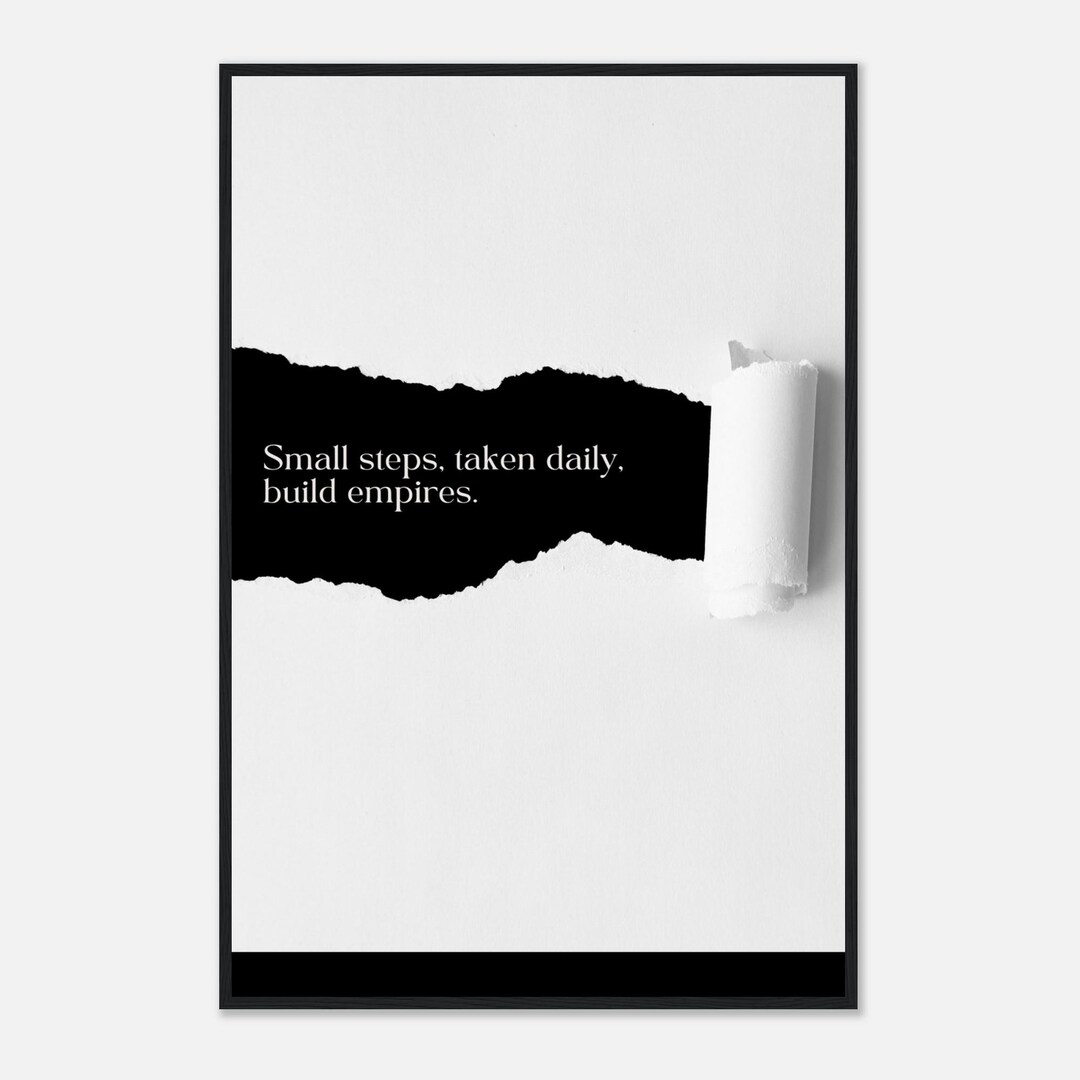 Motivational Wall Decor Small Steps PREMIUM Matte Paper Wooden Framed ...