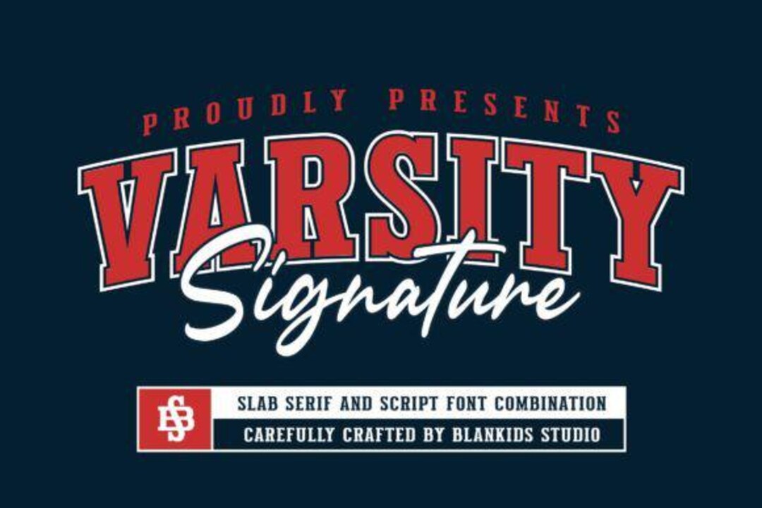 Varsity Signature Font Digital Files SVG Digital Font Commercial Use ...