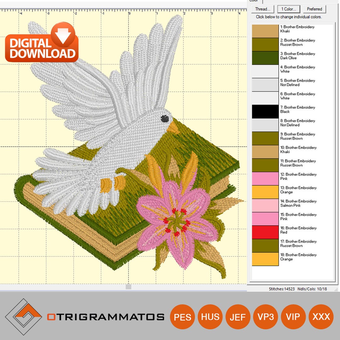 Dove Religious Embroidery File / Holy Spirit / Baptism / Battesimo ...