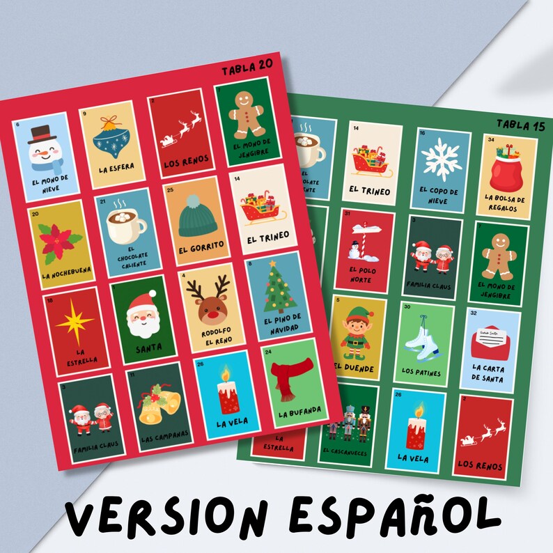 Lotería Navideña Imprimible | Juego De Navidad | Bingo Navideño ...