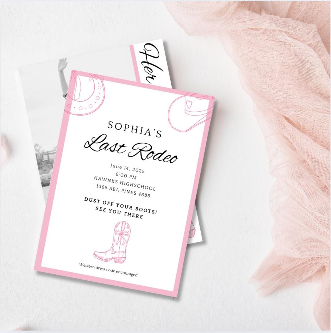 The Last Rodeo Graduation Invitation | Western Grad Party | Senior ...