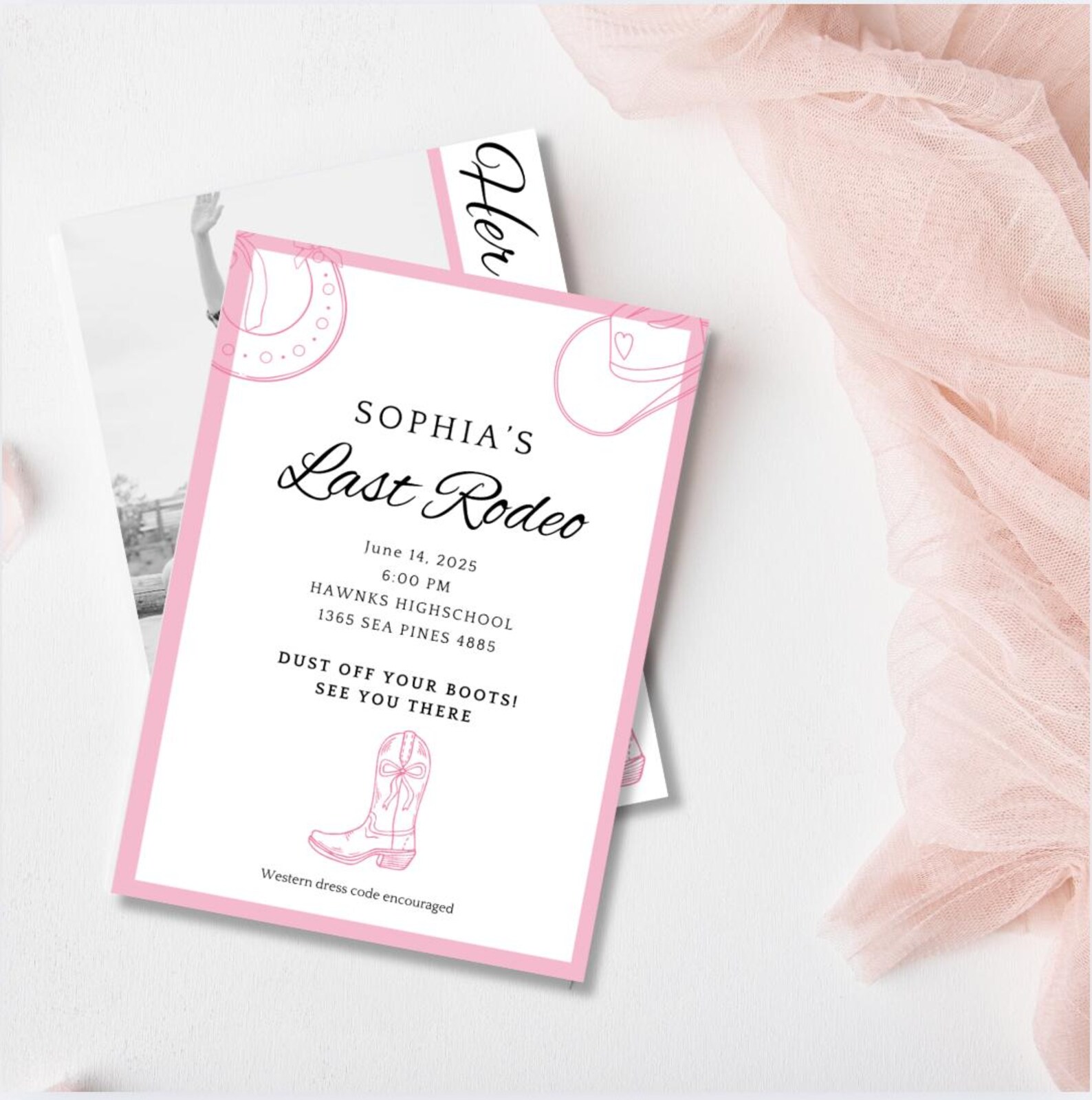 Last Rodeo Graduation Invitation | Western Grad Party Invite | Editable ...