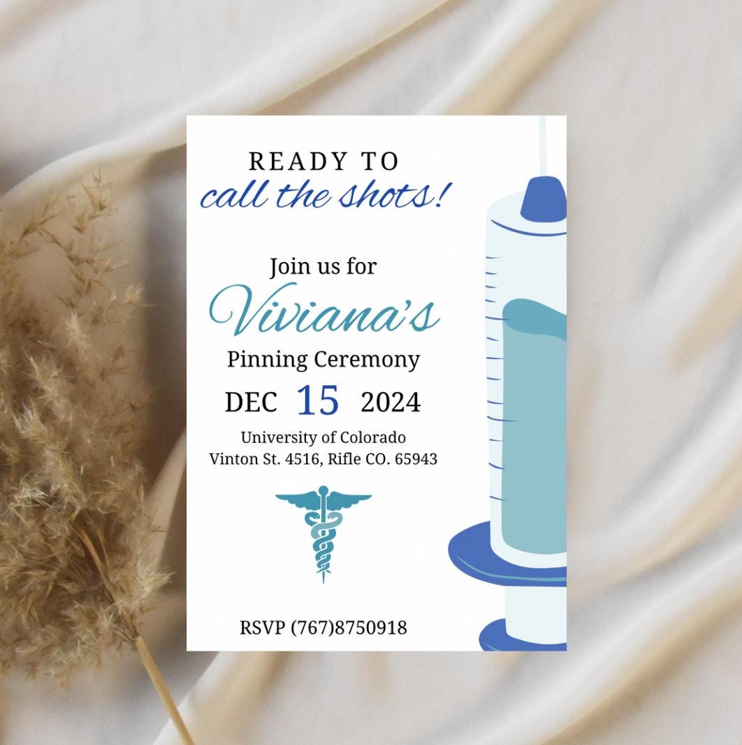 Nurse Pinning Ceremony Invitation: Photo Frame Graduation Party ...
