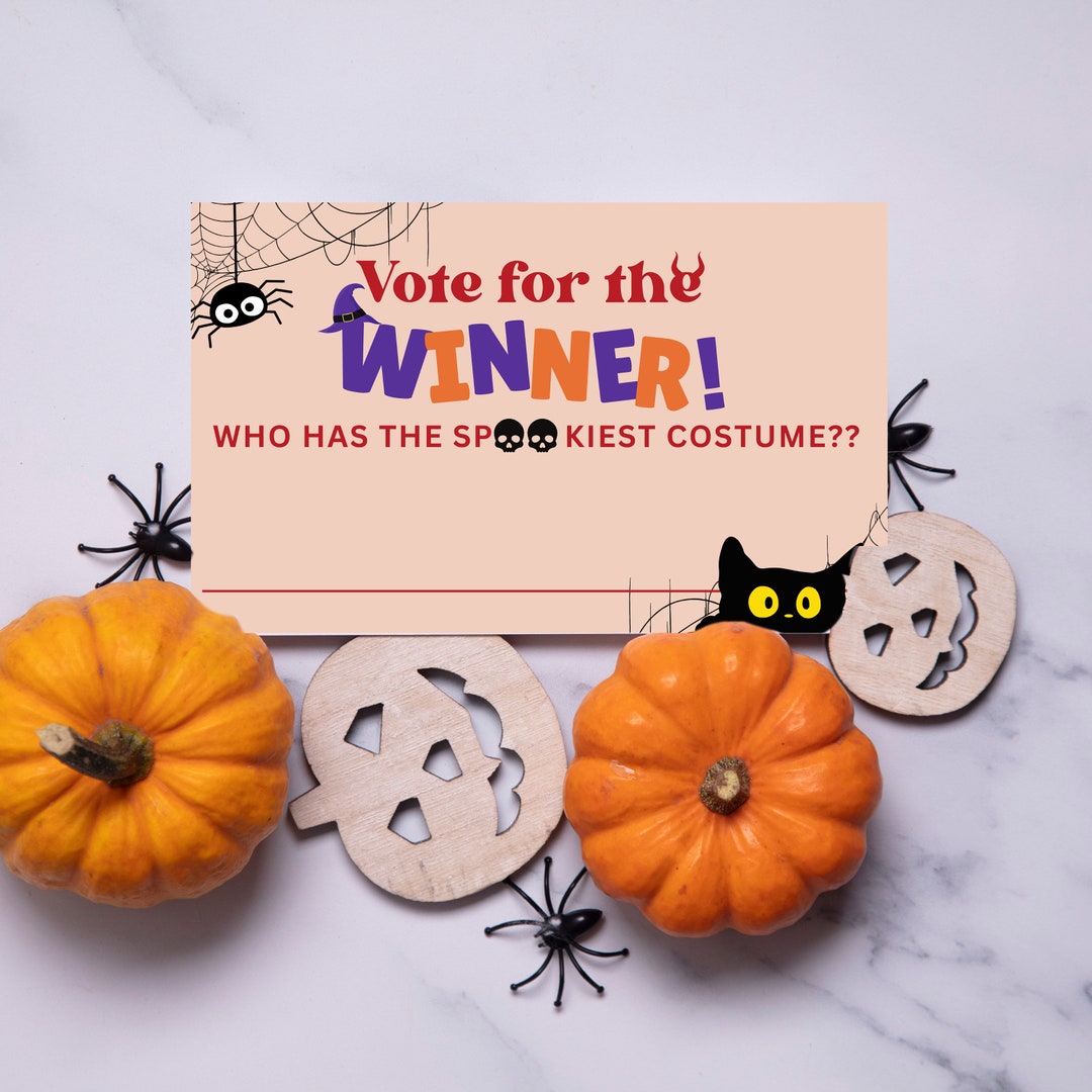 Spookiest Costume Voting Card for Halloween Parties | Fun Contest Cards ...