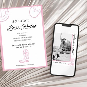 Last Rodeo Graduation Invitation | Western Grad Party Invite | Editable ...