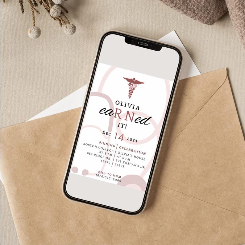 Nurse Pinning Ceremony Invitation | Earned It Nursing Graduation Invite ...