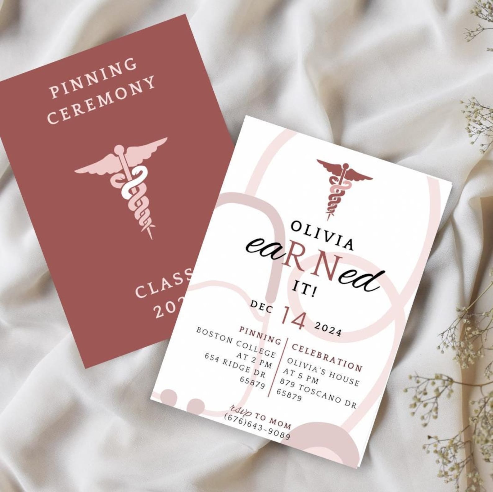Nurse Pinning Ceremony Invitation | Earned It Graduation Invite ...