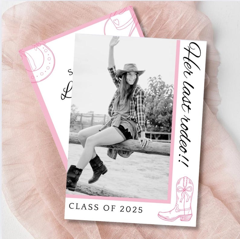 Last Rodeo Graduation Invitation | Western Grad Party Invite | Editable ...