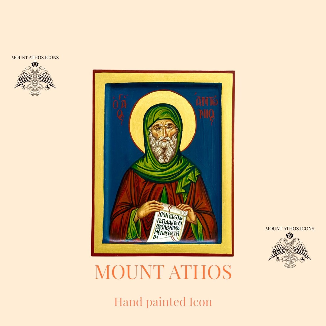 Saint Anthony Icon: Hand-painted Byzantine Art With 22K Gold - Etsy