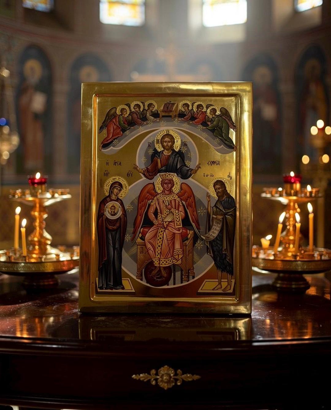 Orthodox Icon of Holy Wisdom (hagia Sophia) | Handmade Athonite Icon ...
