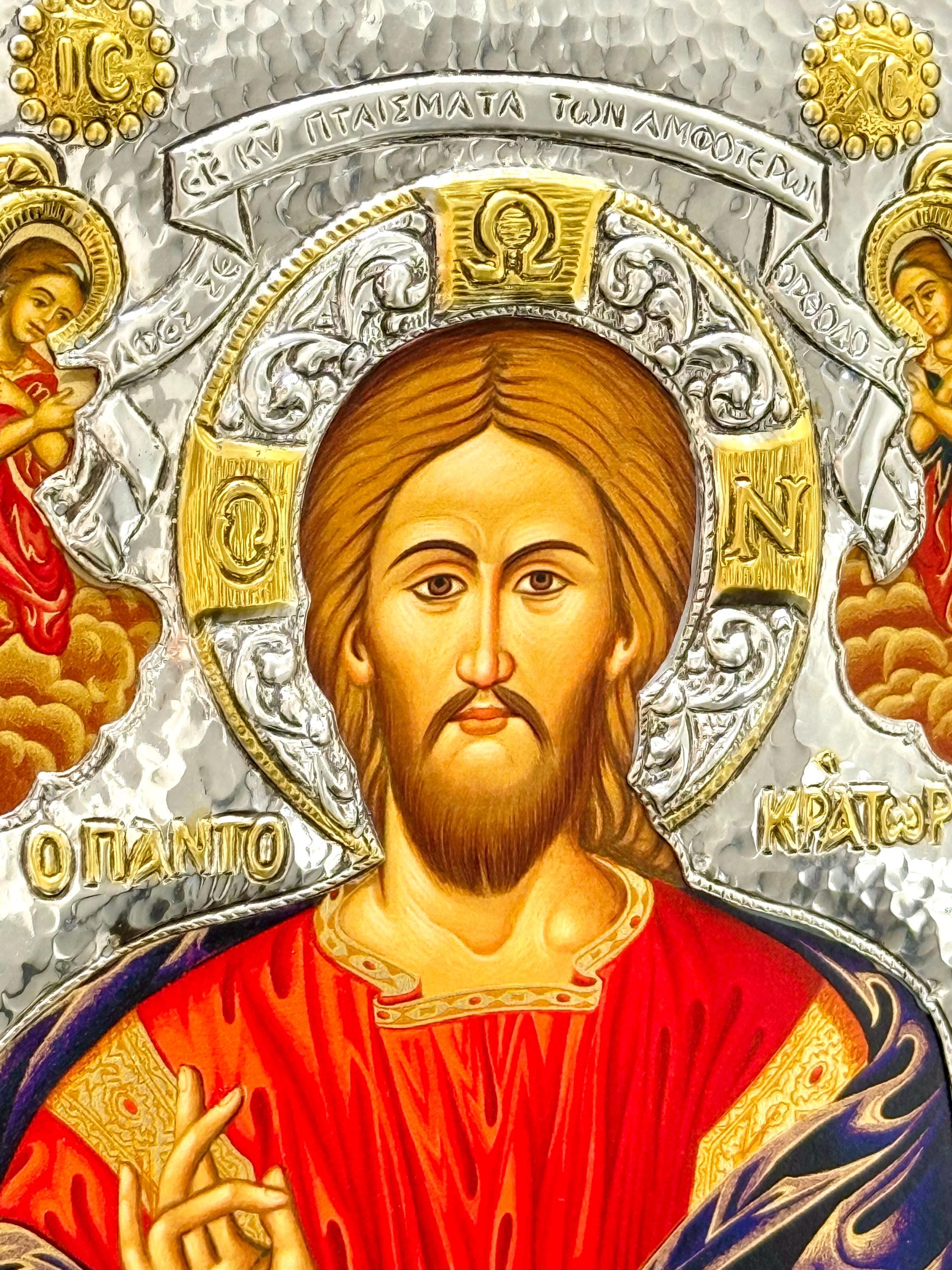 Christ Pantocrator Icon: Handmade Byzantine 925 Sterling Silver - Etsy