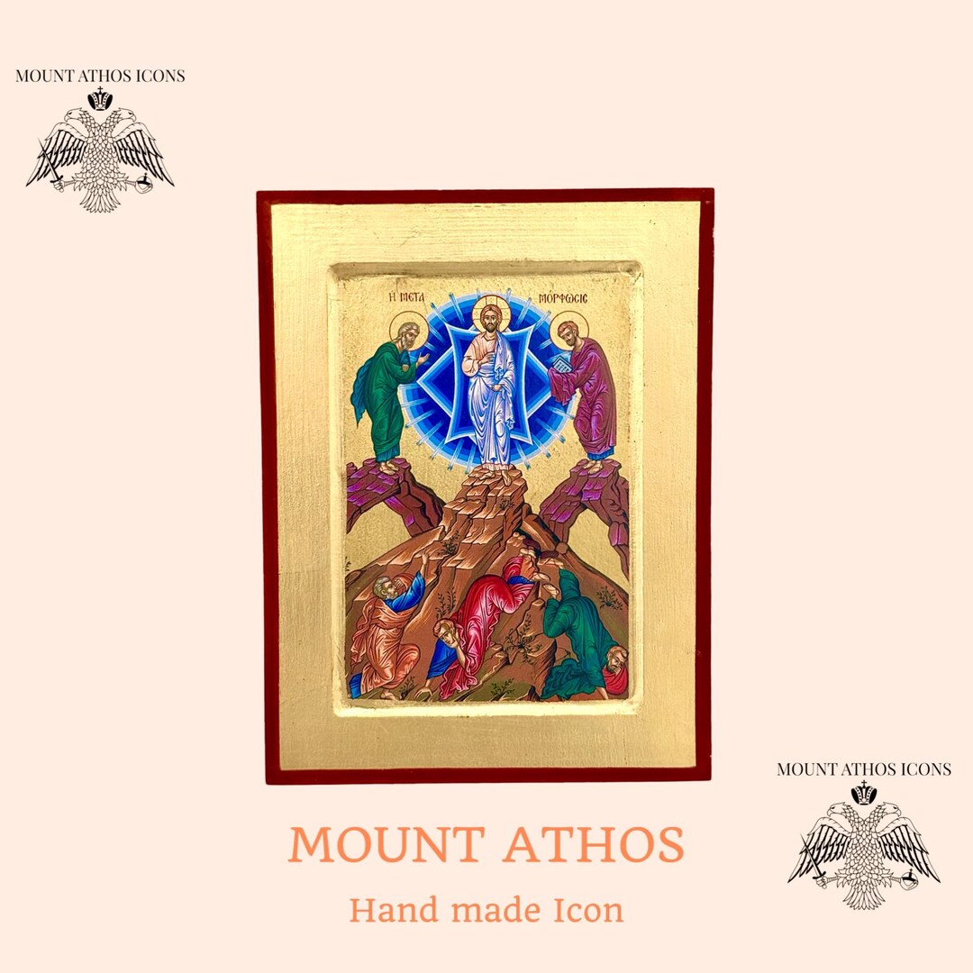 Handmade Transfiguration of Christ Icon: 22K Gold Byzantine Art - Etsy