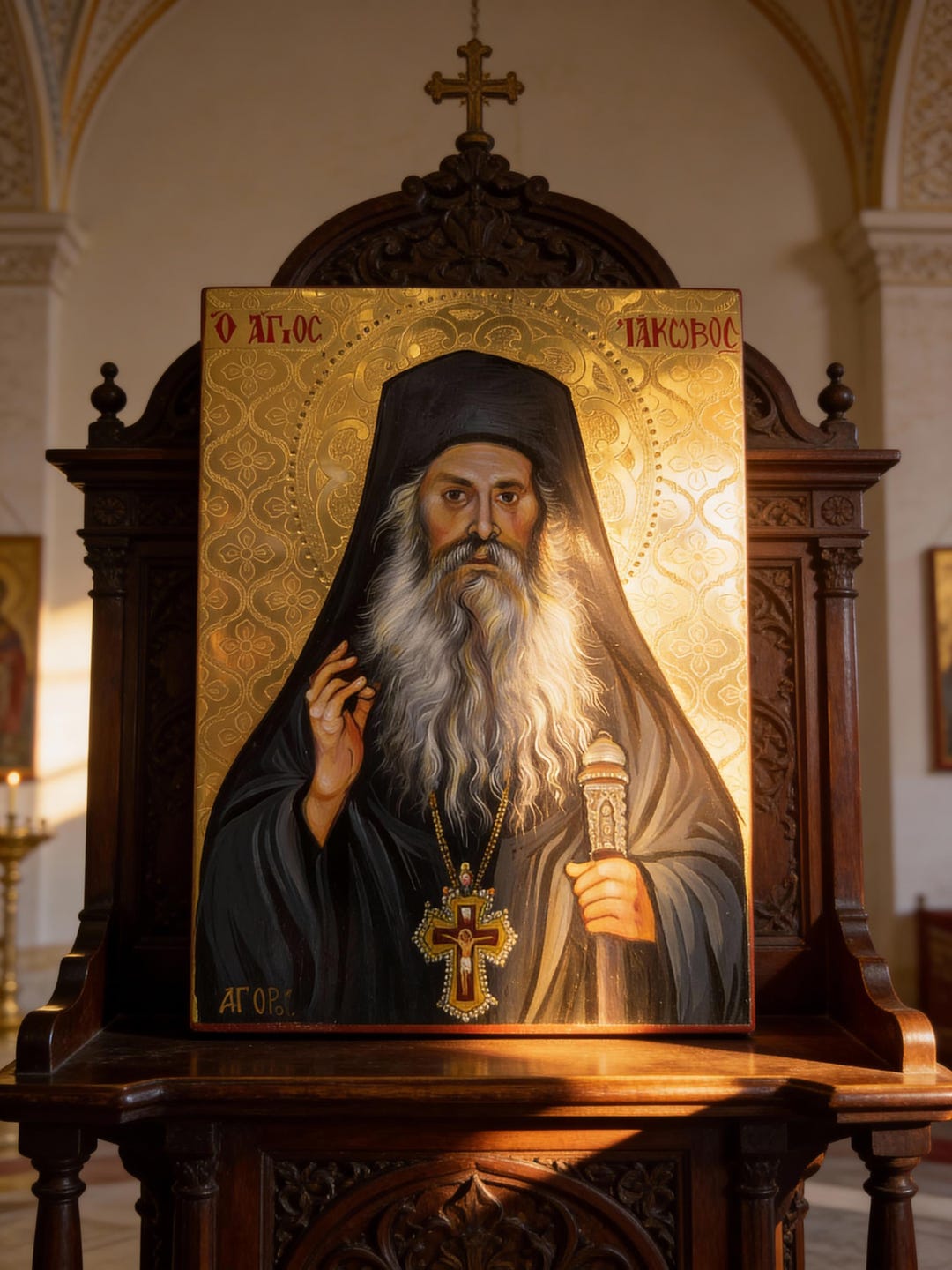Orthodox Icon of Saint Iakovos Tsalikis Hand Painted Byzantine Icon ...