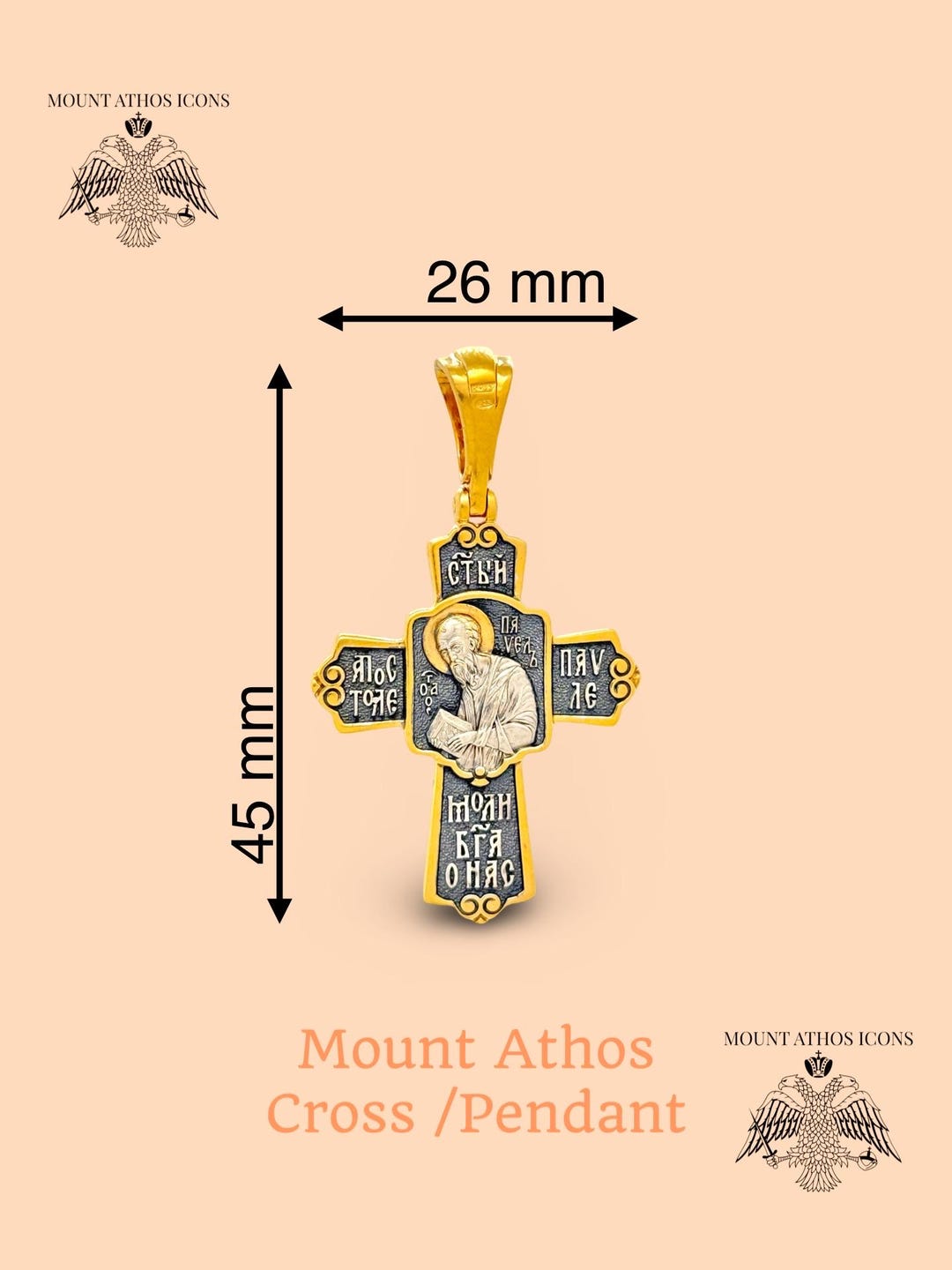 Handcrafted Crucified Jesus Christ Cross Apostle Paul - Sterling Silver ...