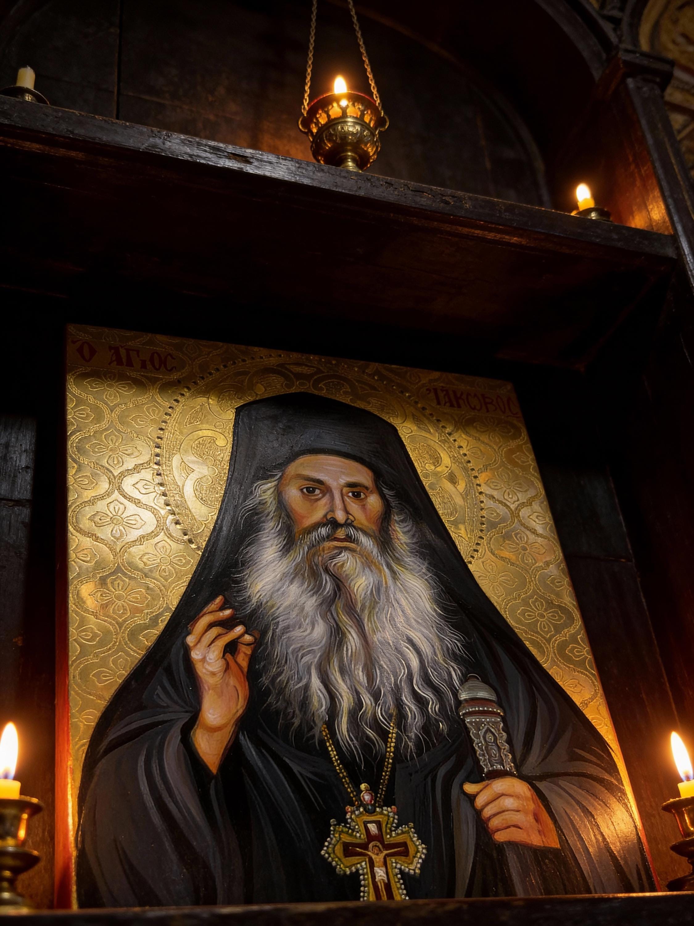 Orthodox Icon of Saint Iakovos Tsalikis Hand Painted Byzantine Icon ...
