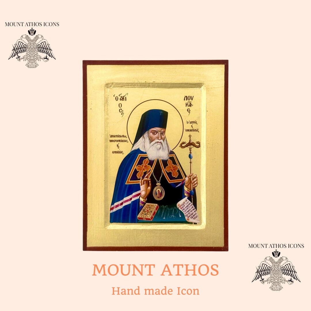 Saint Luke Orthodox Icon • Handmade Byzantine Healing Icon • Doctor ...