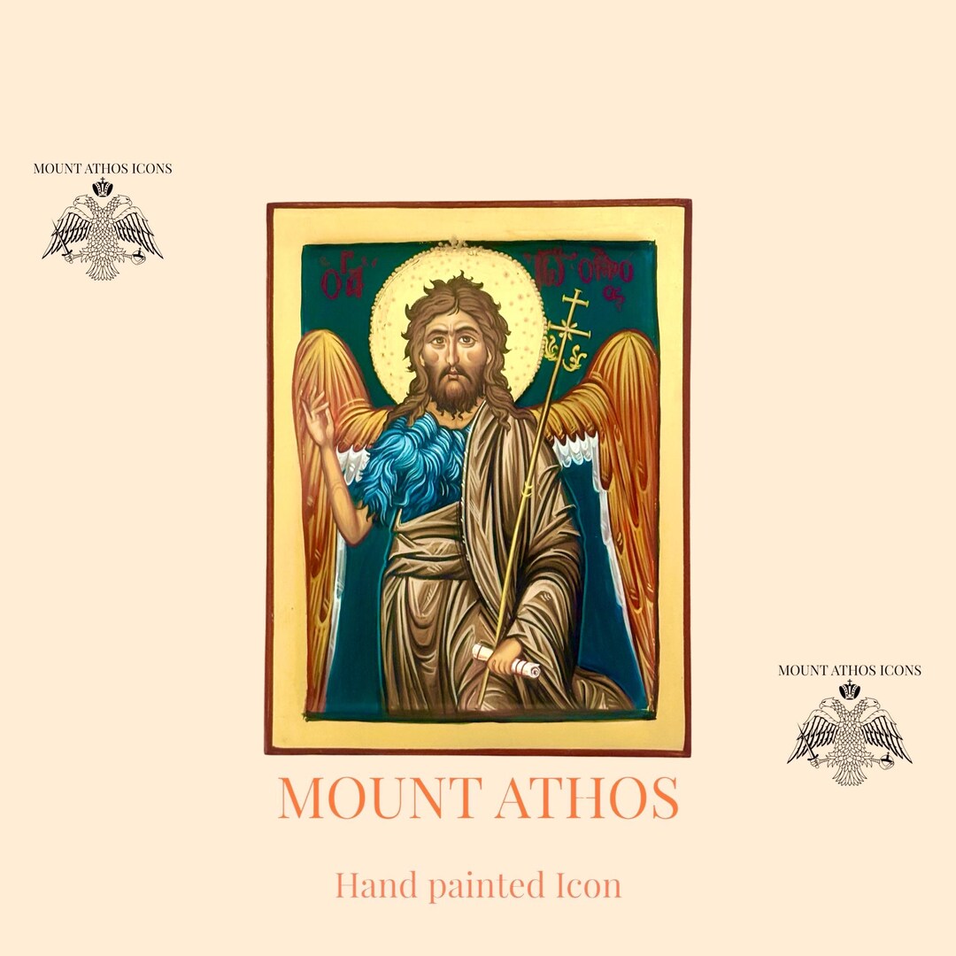 Saint John the Forerunner Icon: Hand-painted Byzantine Art With 22K ...