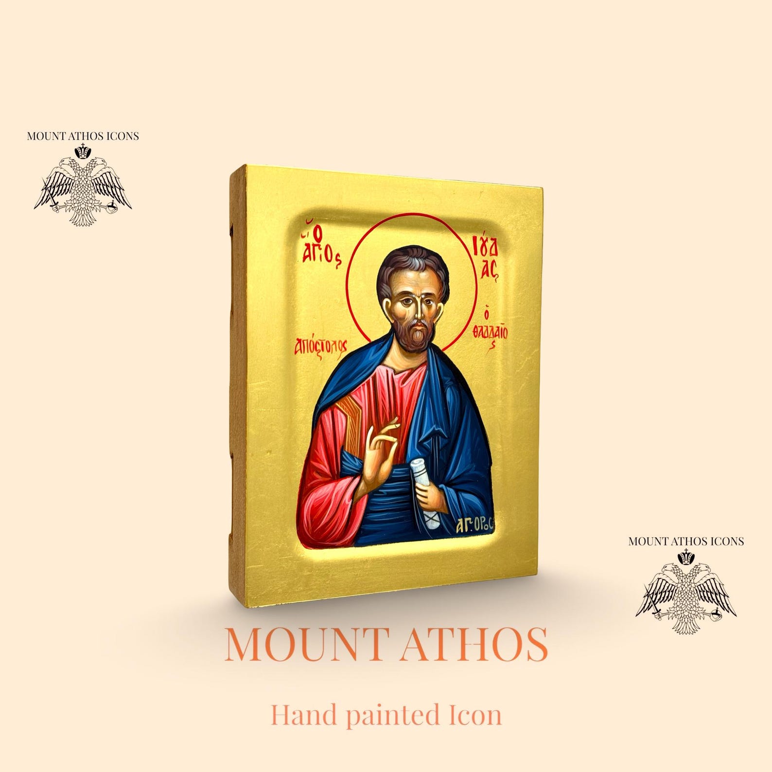 Hand-painted Saint Jude Icon • Byzantine Orthodox, 22K Gold Leaf - Etsy