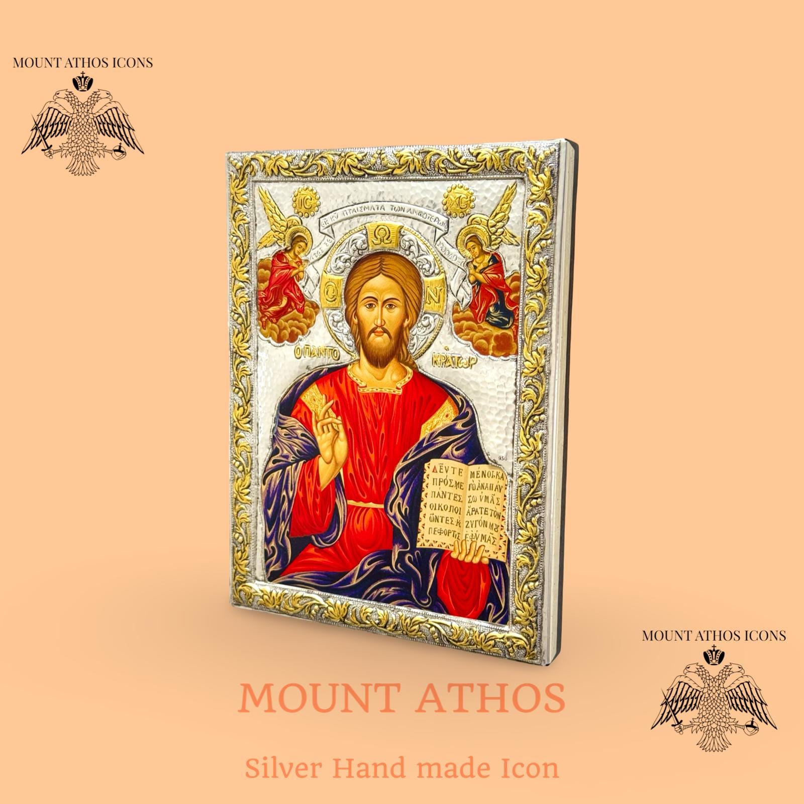 Christ Pantocrator Icon: Handmade Byzantine 925 Sterling Silver - Etsy