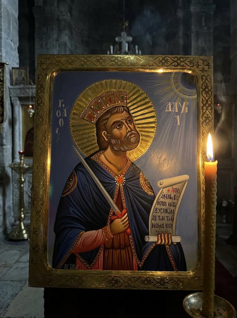 Orthodox Icon of Prophet David the King Hand Painted Byzantine Icon ...