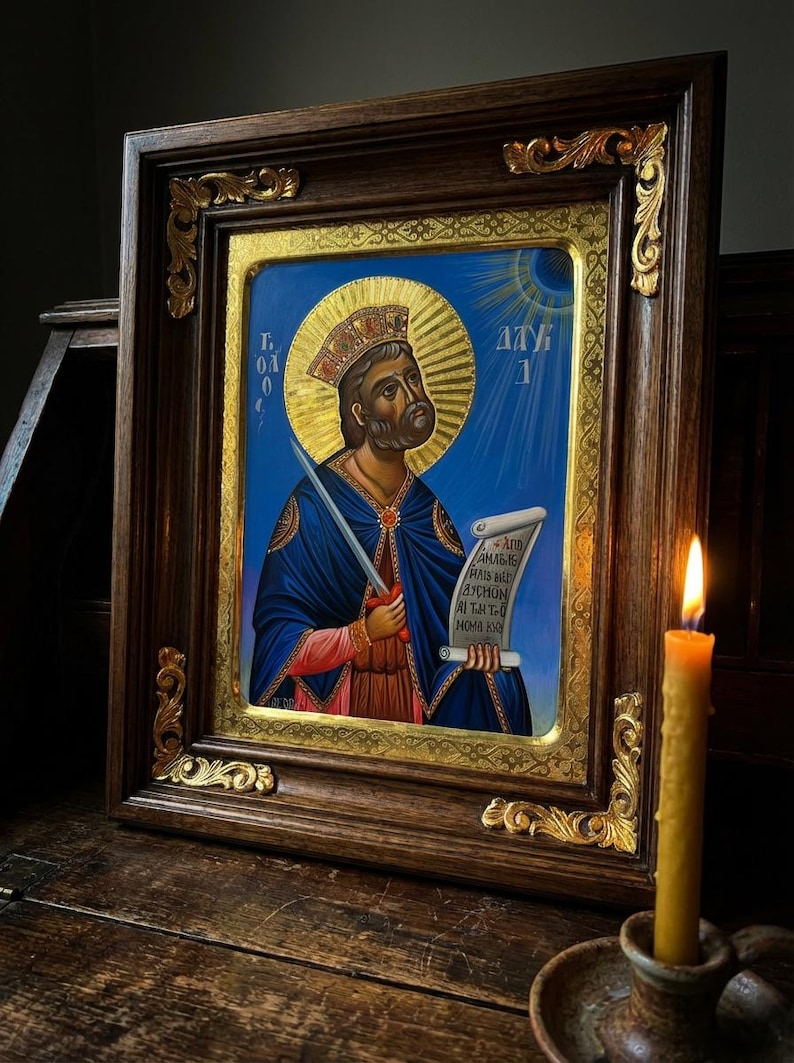 Orthodox Icon of Prophet David the King Hand Painted Byzantine Icon ...
