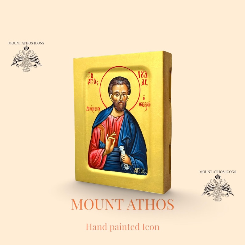 Hand-painted Saint Jude Icon • Byzantine Orthodox, 22K Gold Leaf - Etsy
